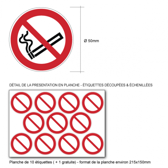 Pictogramme Interdiction de fumer P002 suivant la norme ISO 7010